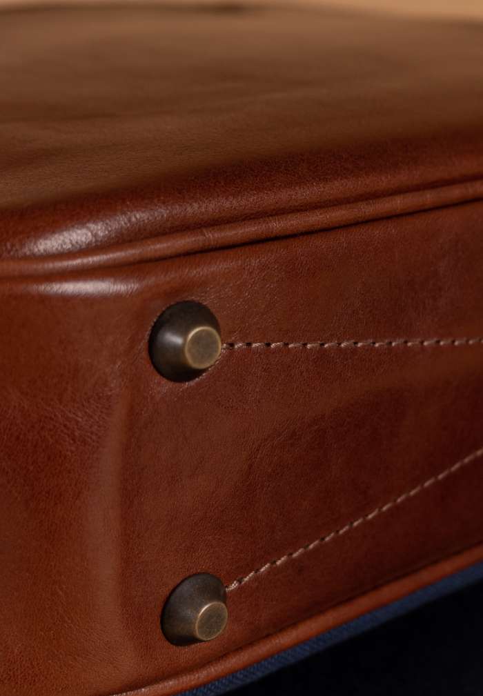 Cartable en cuir pleine fleur de luxe design l Cuir Vachetta